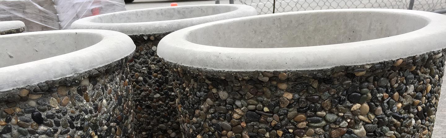 Exposed Aggregate Concrete Planters | BC Brick